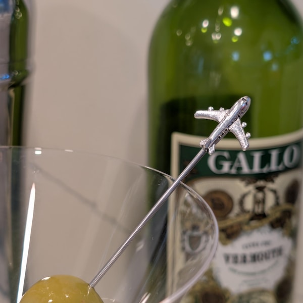 Aviation Martini, Silver Plated Airplane Martini Cocktail Picks ...