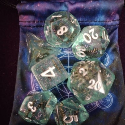 Sunken Artifact Dice, Steampunk Dice Set With Gear Inclusions, With Cog ...