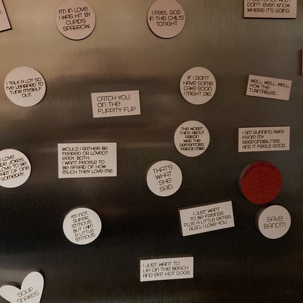 The Office Magnet Set - Set of 20 Conversational Wood Magnets - Etsy