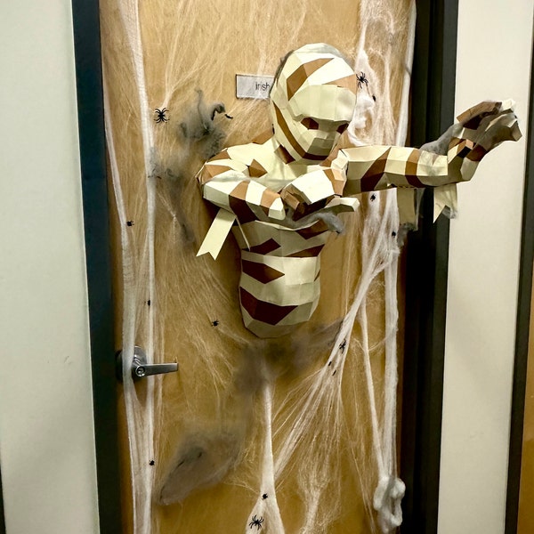 Mummy Papercraft 3D DIY Low Poly Paper Crafts Halloween Wall Decor ...