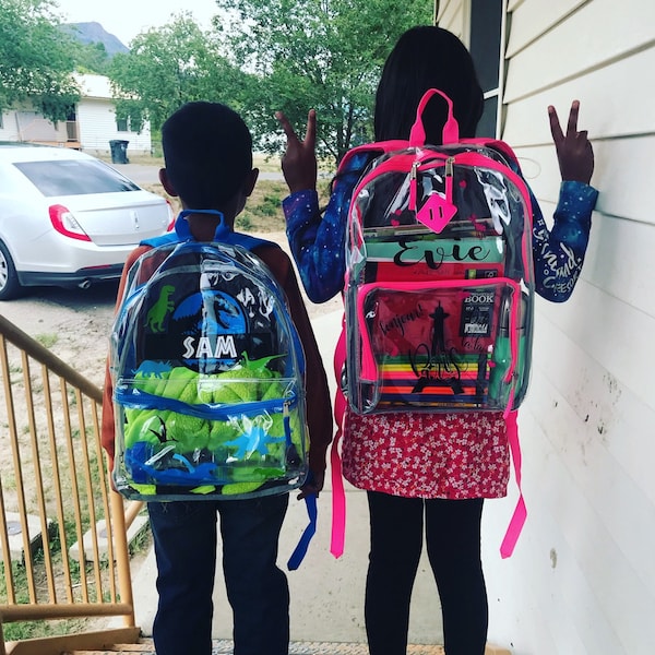 Personalized Clear Backpack - Dinosaur - Etsy