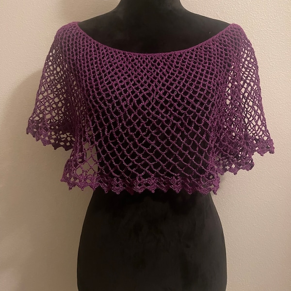 Crochet Lace Capelet and Shawl PATTERN, Tutorial, Photo and Diagrams - Etsy