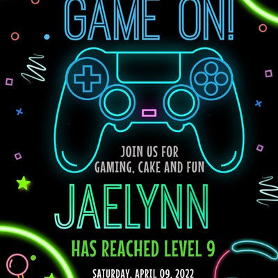 Video Game Invitation, Gamer Invitation, Video Game Birthday Invitation ...