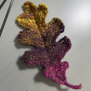 Knitting Pattern Oak Leaf Ornament Knitted Oak Leaves Burnt Orange ...