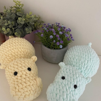 Happy the Hippo, NO-SEW Crochet Amigurumi PDF Pattern, Adorable Cute ...