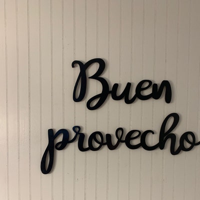 Buen Provecho Sign Buen Provecho Laser Cut Script Wording - Etsy