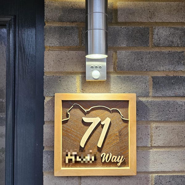 Square House Address Sign, Horizontal or Vertical Shapes With Street or ...