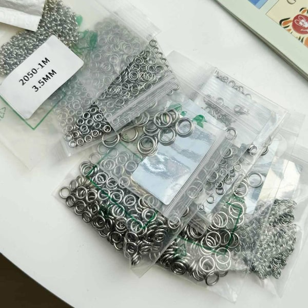 Wide 4mm Stainless Steel Double Round Ring Chains, Jump Rings Link ...