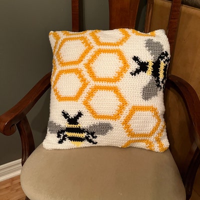 Crochet Pattern the Bee Hive Pillow Crochet Pillow Pattern Bee Hive ...