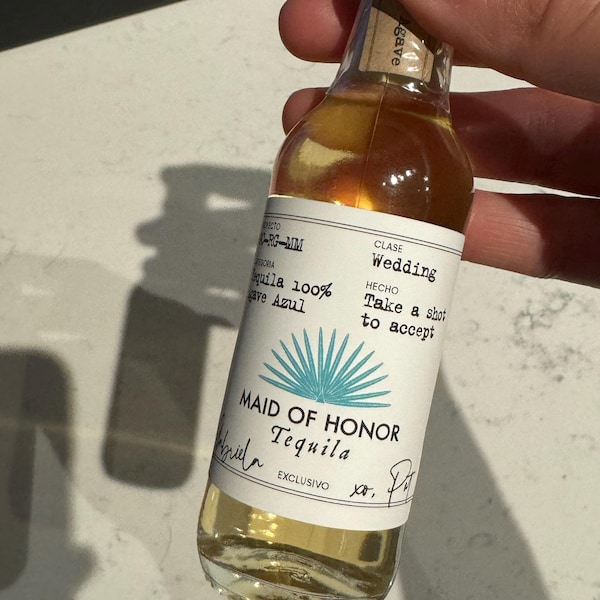 Casamigos Labels for Bridesmaid and Maid of Honor Proposal, Will You Be ...