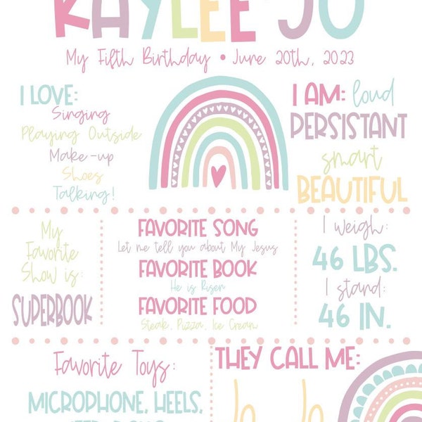 Boho Rainbow Classroom Theme Supplies and Decorations Printable, Boho ...