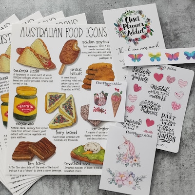 Australian Food Icons Postcard Hand Drawn Postcard Aussie Food ...