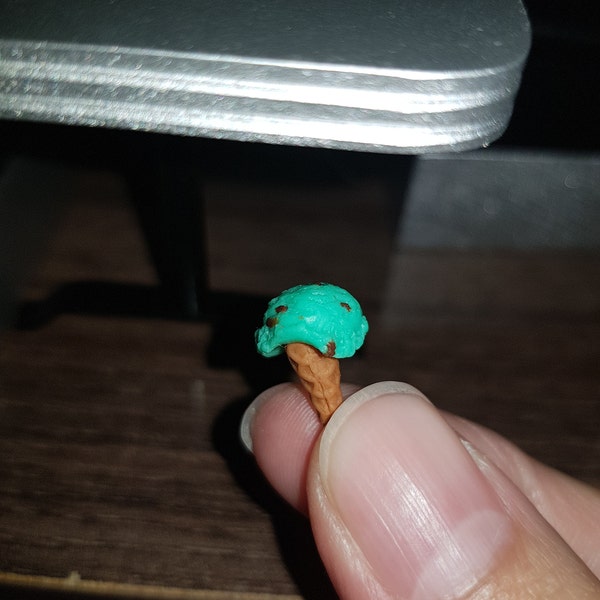 Miniature Ice Cream Cone; 1:12 Scale Ice Cream; Strawberry, Chocolate ...