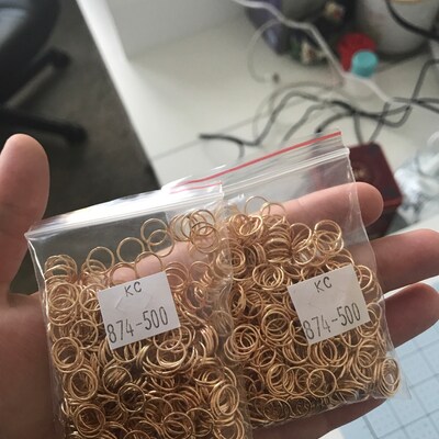 100, 500 or 1,000 BULK 8 Mm KC Light Gold Jump Rings, Bulk Findings ...