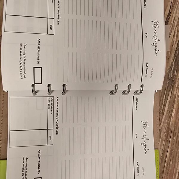 6-part Index for Ring Planner side Tabs Transparent A5, A6, Personal in ...