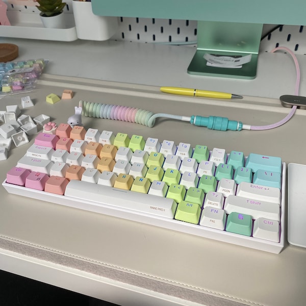 Rainbow Keycaps Set, Cherry Artisan Keycaps Set, 87 104 108 Resin MX ...