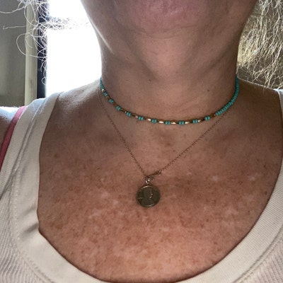 Beach Choker/beaded Choker/turquoise Choker/dainty Necklace/dainty ...