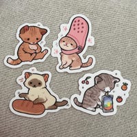 Cat Meme Stickers, Feline Friends Set of 4, Laptop Decals - Etsy Canada