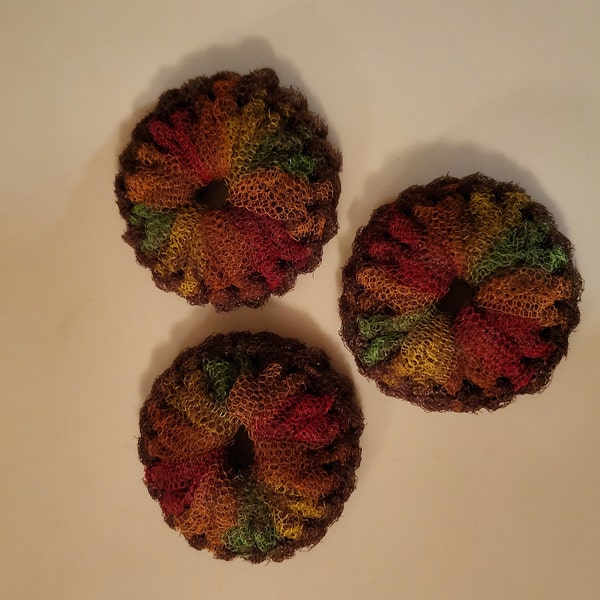 Scrubbies 3 Lime Green Kitchen Scrubbies, Crochet Scrubbies, Nylon ...