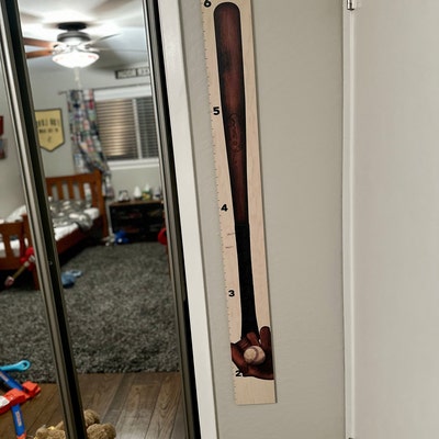 Baseball Growth Chart / Wood Height Chart / Baseball Bat / Baseball ...