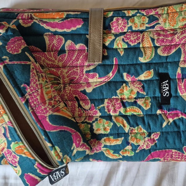 Laptop Sleeve and Tablet Case, Batik Indian Floral Fabric, 10 to 16 ...