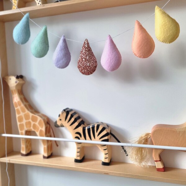 Dusky Pink Earthy Tones Raindrop Droplet Garland. Felt Bunting in Rust ...