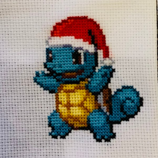 Christmas Squirtle Cross Stitch Pattern - Pokemon Inspired - Etsy UK