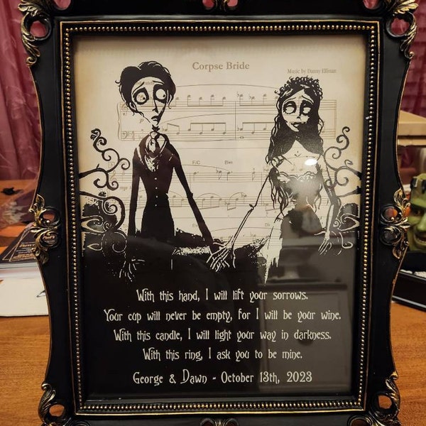 Corpse Bride Print Personalized With Names and Date Corpse Bride Art ...