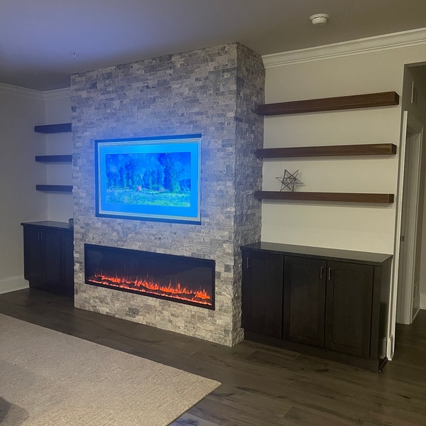 Fast Easy Mount Wood Floating Shelf Reclaimed Wood Shelf Industrial ...