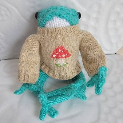 Light Green Knit Frog From Tiktok. Soft Whimsical Toad. Hippie - Etsy