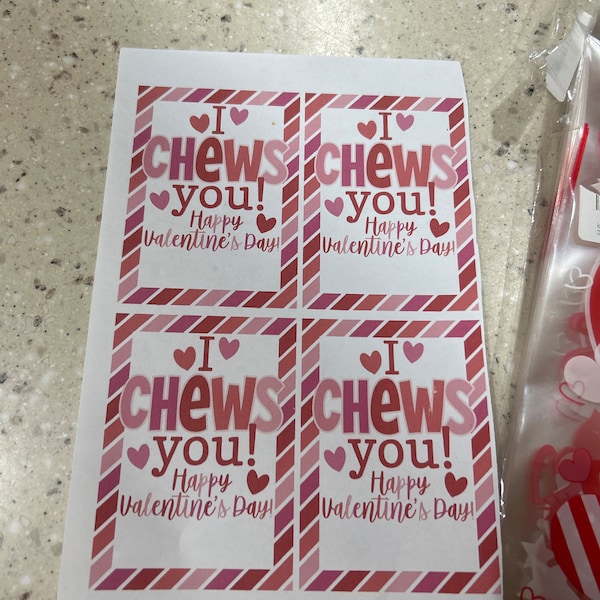 I Chews You Valentine's Day Printable Chewy Valentine Granola Bar ...