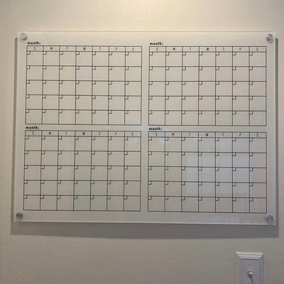 Customized Dry Erase Acrylic Calendar for Wall Personalized - Etsy