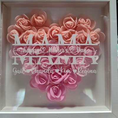 Handcrafted Mom's Present, Mother's Day Shadow Box, Flower Shadowbox ...