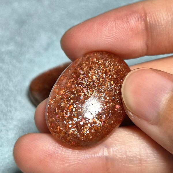 Natural Sunstone Oval Shape Cabochon, Loose Sunstone Gemstone, Sparkle ...