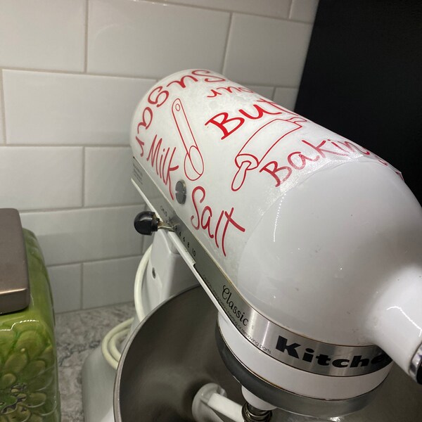 KITCHENAID Stand MIXER DECAL Ingredients - Etsy