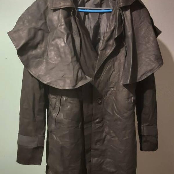 Bloodborne Hunter Cosplay Leather Coat, Distressed Long Trench Coat ...