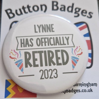Personalised Officially Retired Badge Retirement Gift - Etsy