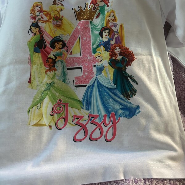 Princess Birthday T Shirt, Princess Party Shirt, Girls Birthday Shirt, Personalized Shirt Kids ...