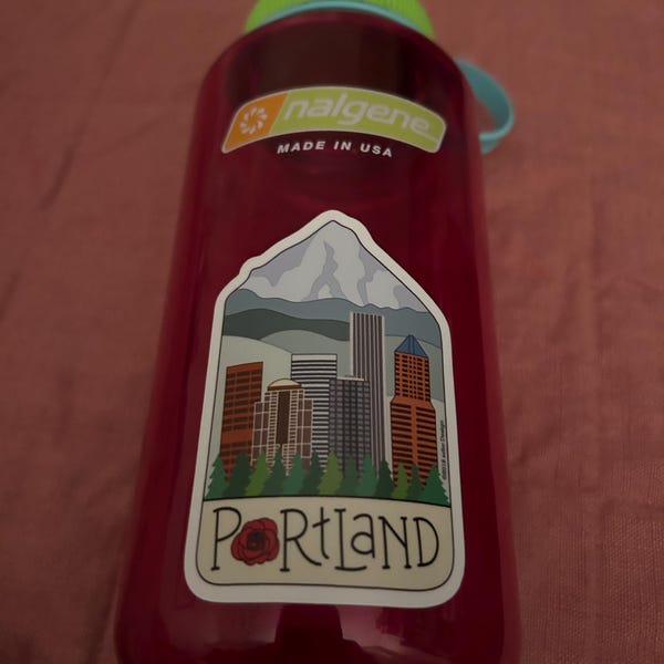 Portland Oregon Rose Vinyl Sticker / Portland Oregon Illustrated ...