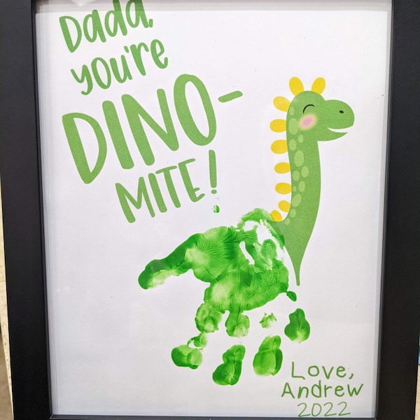 Father's Day Dinosaur Pun Printable | Kids' Handprint Keepsake ...
