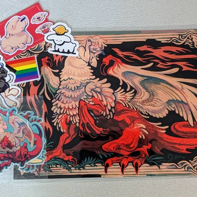 Red Dragon Falin Art Print 7.5x11 Dungeon Meshi Art - Etsy