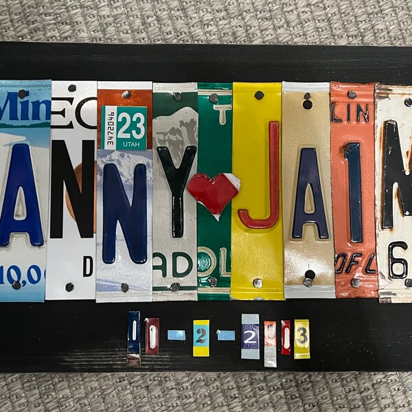 License Plate Art - Funky Music Guitar Rock and Roll - Recycled Art ...