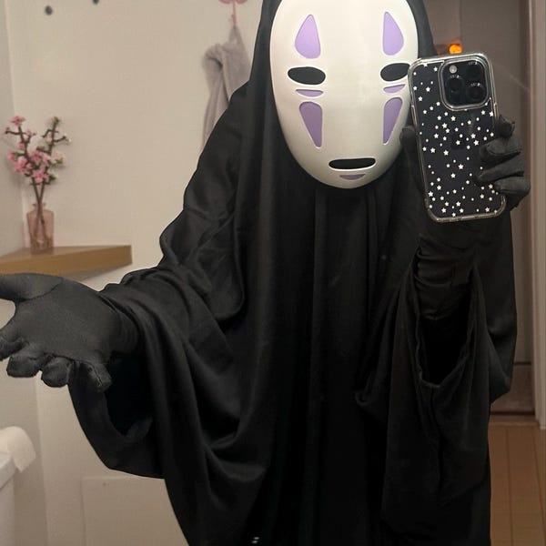 No Face Mask | 3D Printed and Hand Painted Mask | Full No Face Costume ...