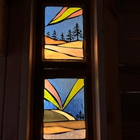 Red Tailed Hawk Stained Glass Mosaic Artwork, Bird Panel for Hanging in ...