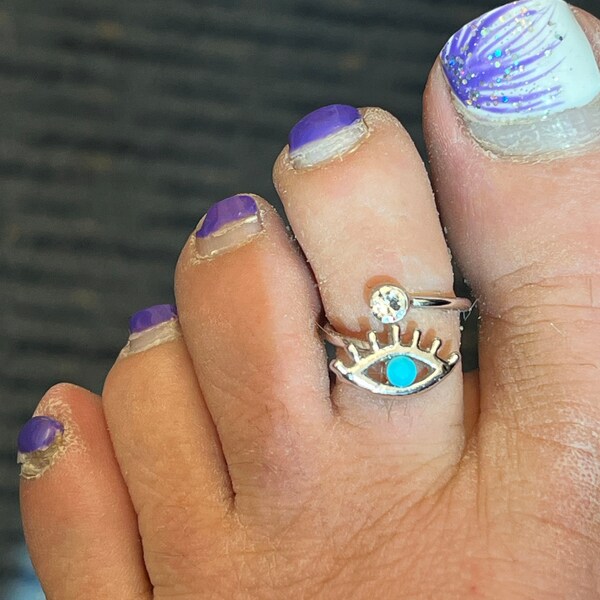 Minimalist Heart Zircone Toe Ring, Crystal Heart Toe Ring, Adjustable ...