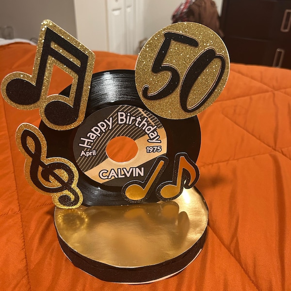 Custom 45 Vinyl Record Centerpiece: Music Party Table Decoration - Etsy