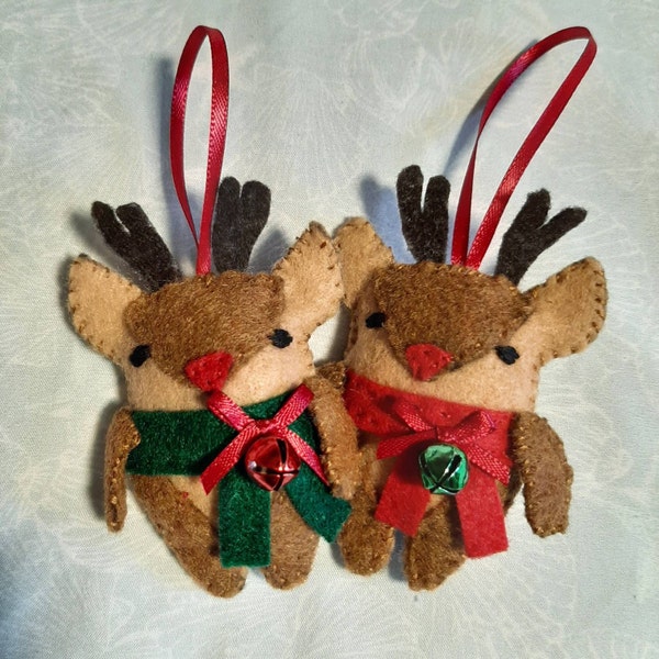 Reindeer Felt Ornament Pattern * Printable Sewing Pattern Cute Reindeer ...