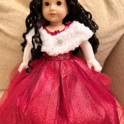 Lady in Red 3 Piece Outfit Red Gown, Gloves and Cape Doll Clothes Fits ...