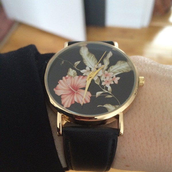 Hibiscus Flower Watch | Floral | Women's Watch | Ladies Watch | Gift ...