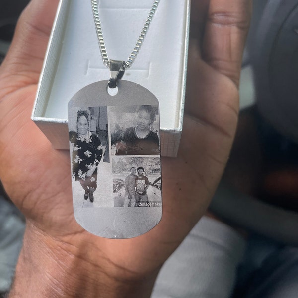 Custom Engraved Custom Photo Dog Tag Necklace, Personalized Dog Tag ...